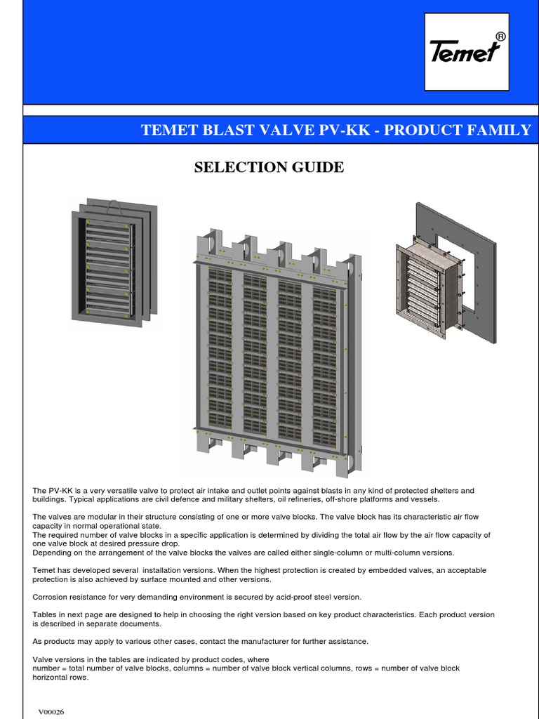 PV-KK Blast Valve - Product Family | PDF | Valve | Column