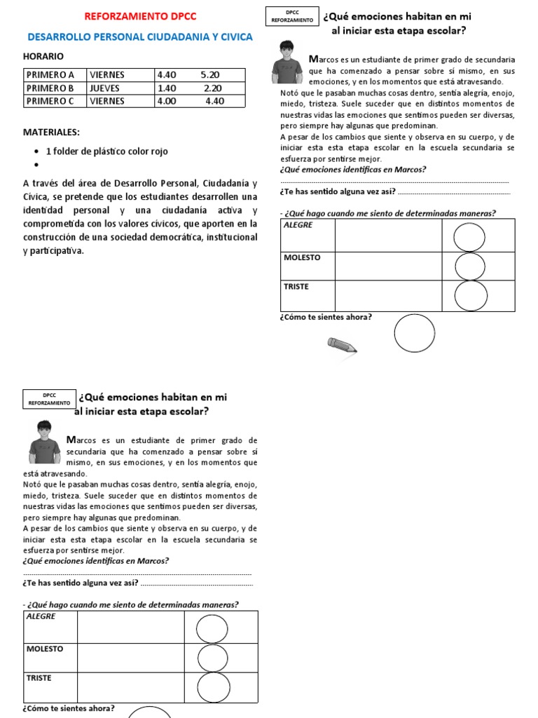 REFORZAMIENTO DPCC | PDF | Las emociones | Sicología