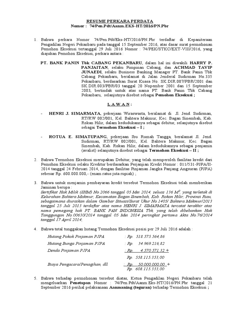 Resume Perkara Perdata | PDF