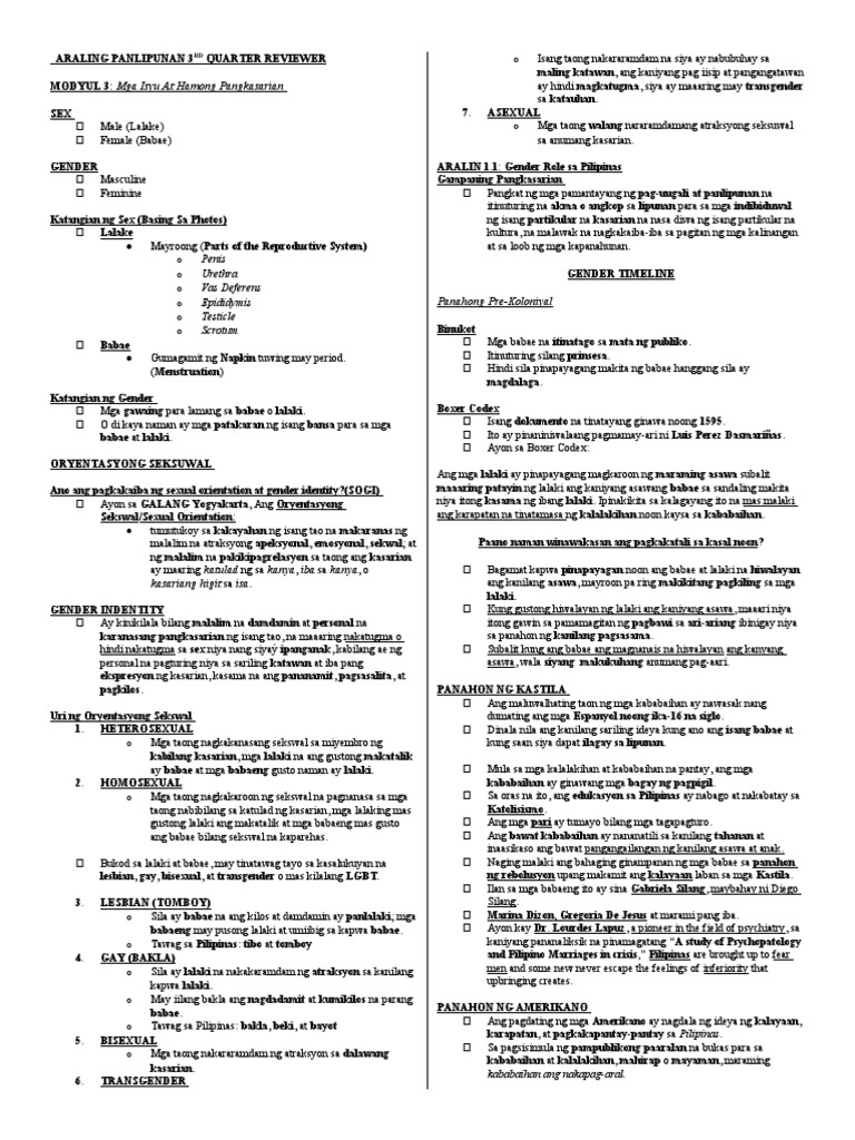 AP 3rd Quarter Reviewer - Final | PDF