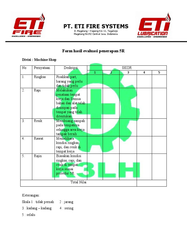 Form Penilaian 5R | PDF
