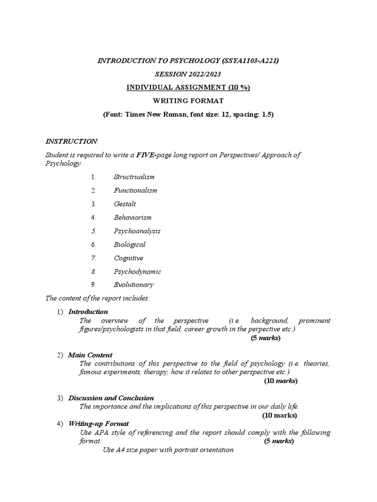 A221 SSYA 1013 Individual Assignment | PDF | Psychology | Cognitive Science