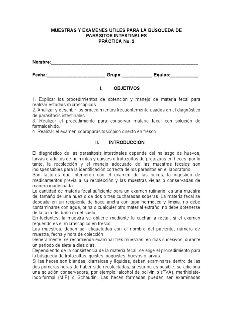 Práctica 2.docx | PDF | Heces | Especialidades Medicas