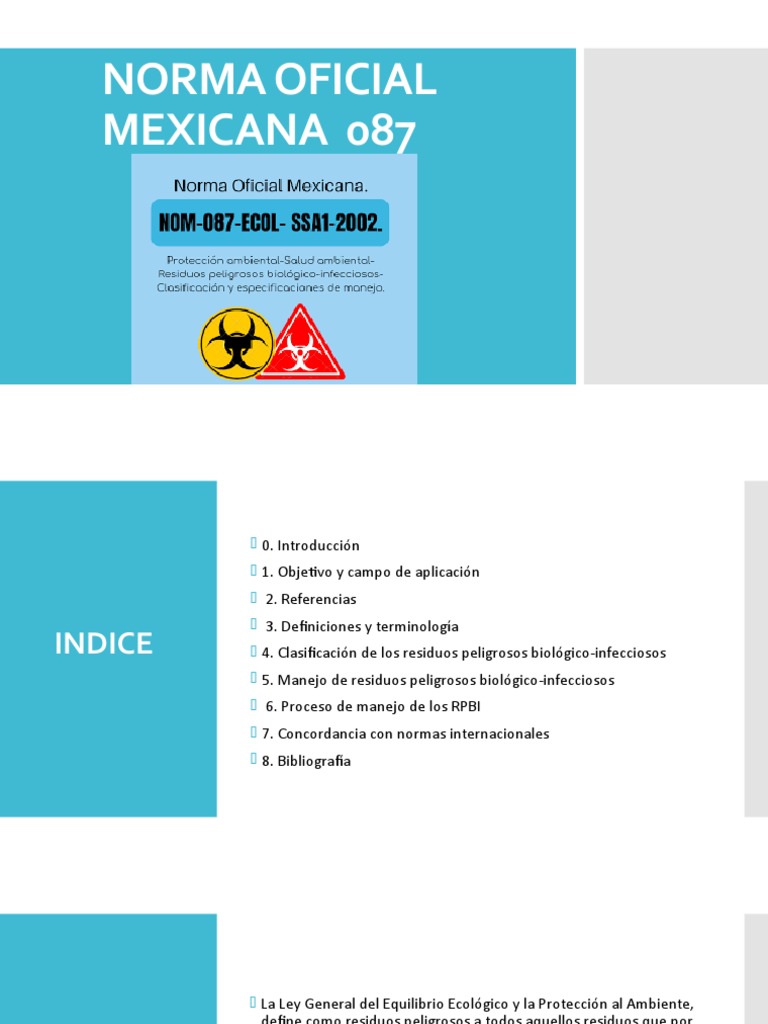 Norma Oficial Mexicana 087 | PDF | Residuos | Hospital