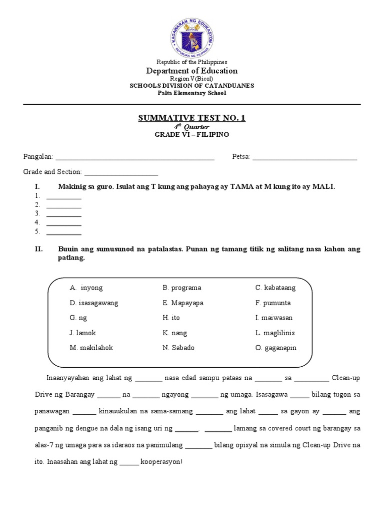 Filipino 6 | PDF