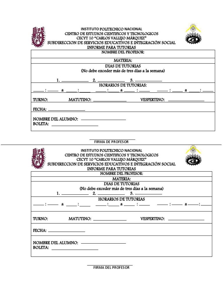 Formato Tutorias | PDF