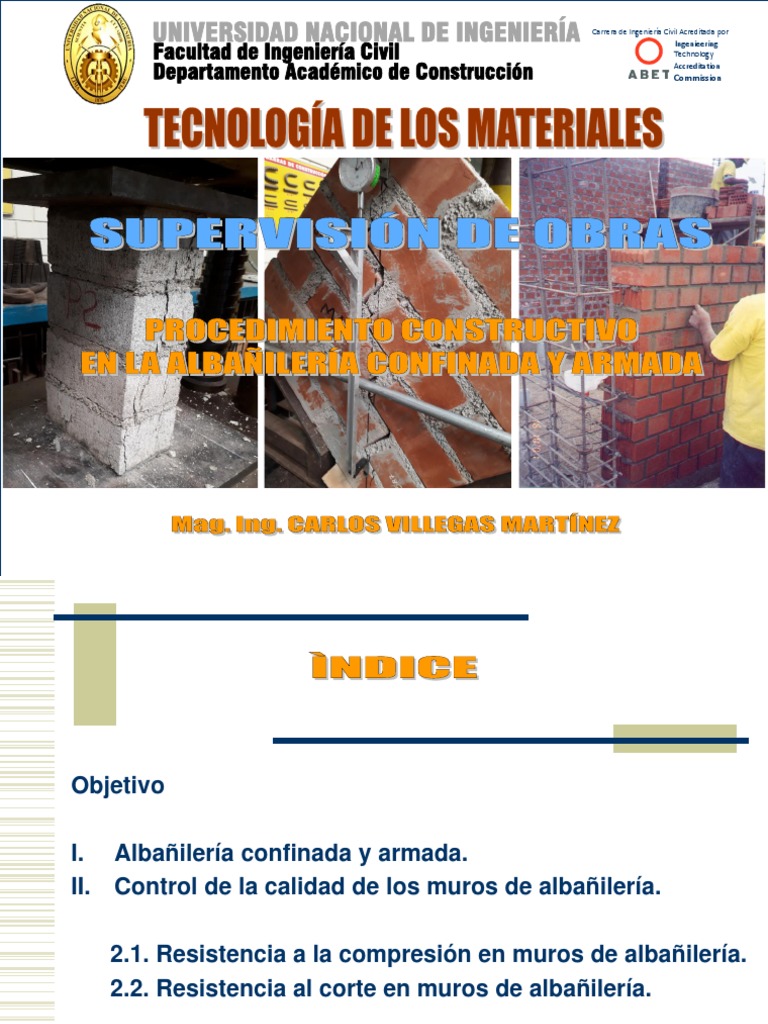 Procedimiento de Albañilería Confinada | PDF | Hormigón | Ladrillo