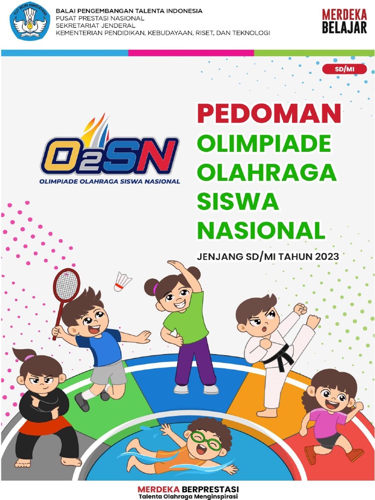 01 Pedoman O2sn Jenjang SD Tahun 2023 PDF | PDF
