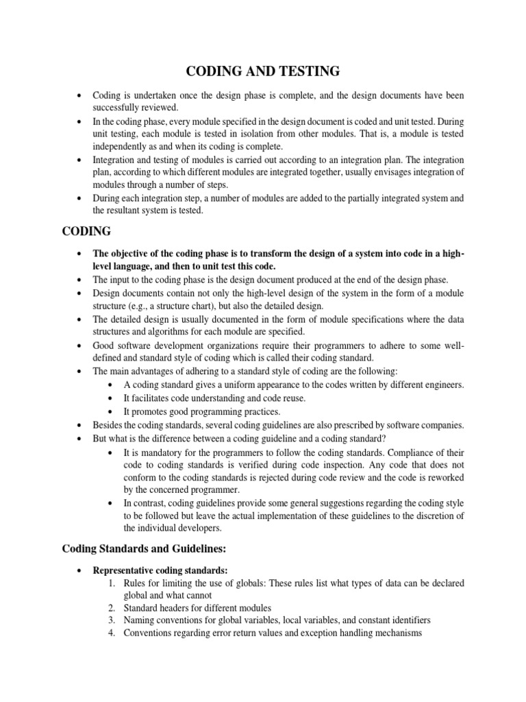 Coding Pdf Pdf Computer Programming Unit Testing