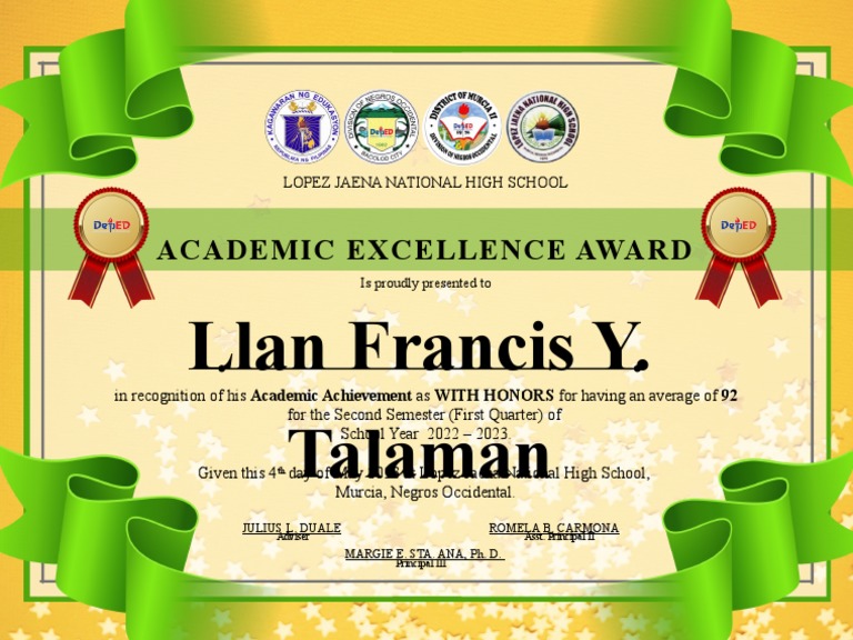 3rd Quarter Academic Excellence Award | PDF