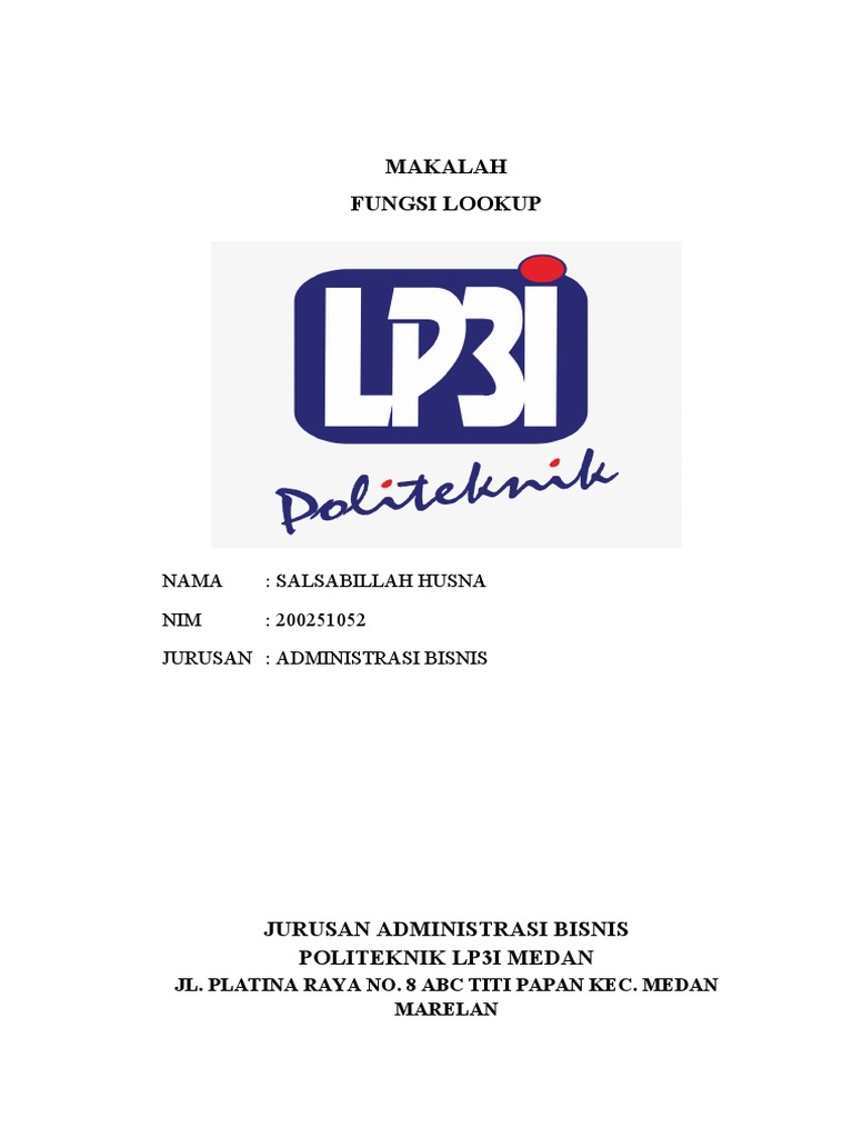 Makalah Fungsi Lookup | PDF