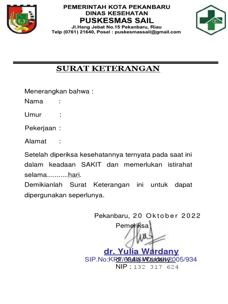 Surat Keterangan Sakit - Fix | PDF