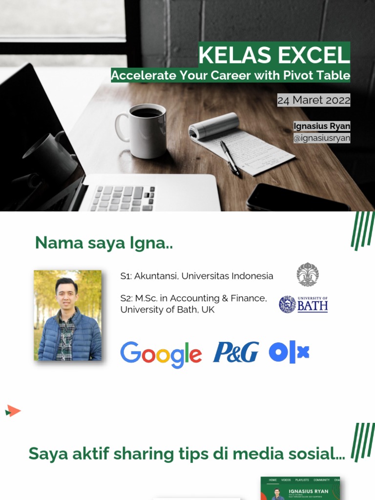 Presentasi - Pivot Table 24 Maret | PDF | Karier & Perkembangan | Bisnis