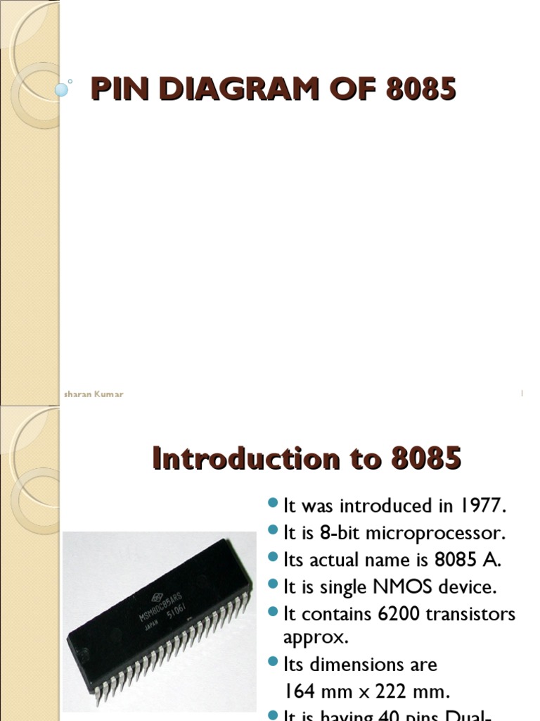 8085 Microprocessor Pin Diagram Overview | PDF | Input/Output | Integrated Circuit