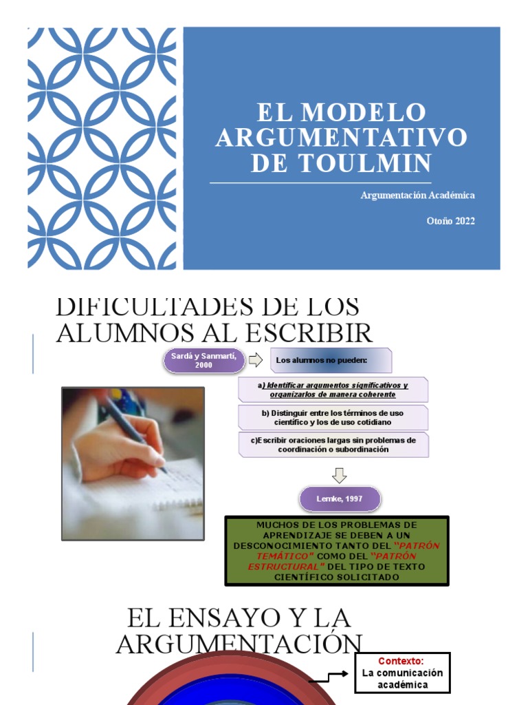 El Modelo de Toulmin Vers. O-22 Aa | PDF | Evidencia | Aprendizaje