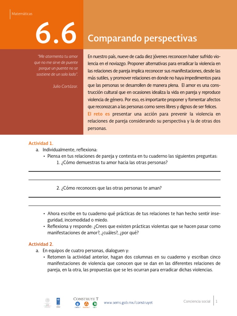 6.6 e Comparando Perspectivas M2 Ru R2 PDF | PDF | Amor | Violencia