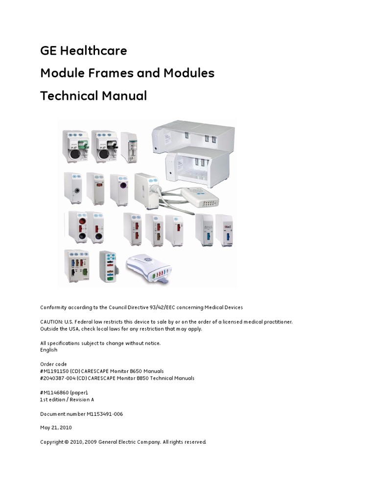GE Healthcare Module Frames and Modules Technical Manual | PDF ...
