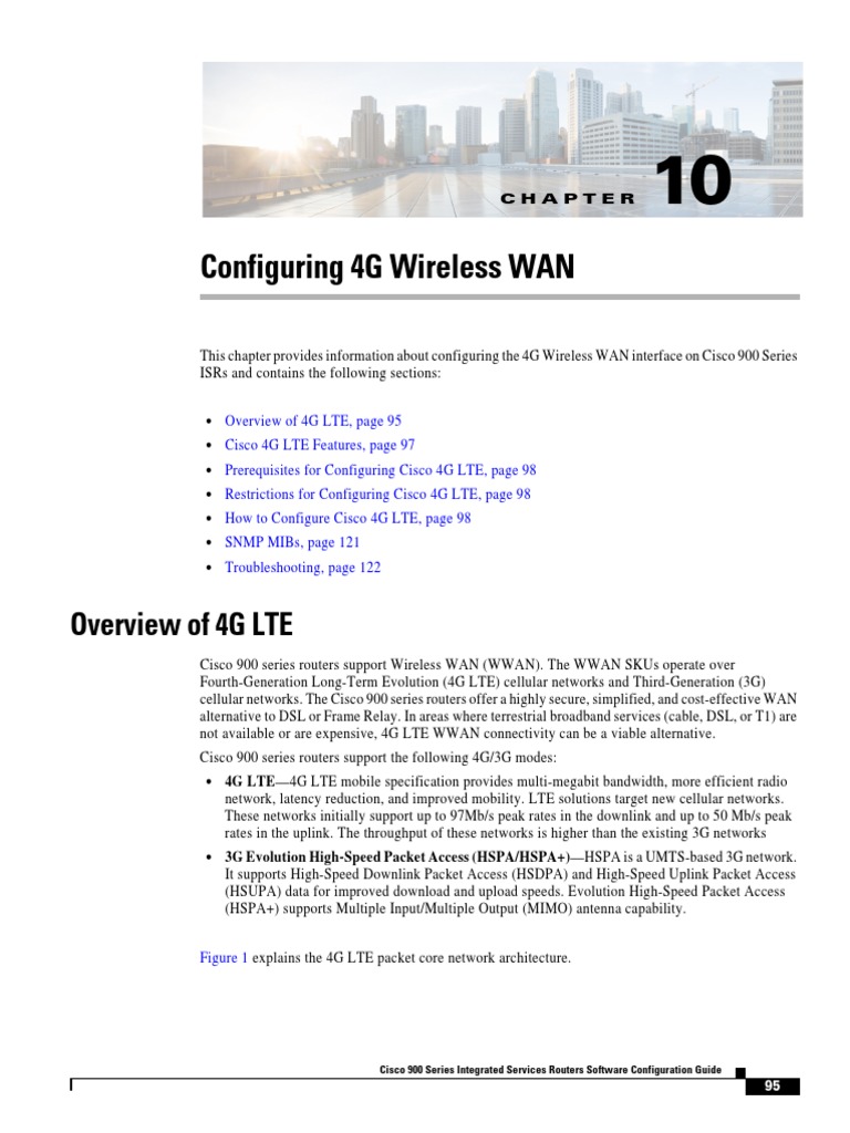 Configuring 4G LTE Connectivity on Cisco 900 Series Integrated Services ...