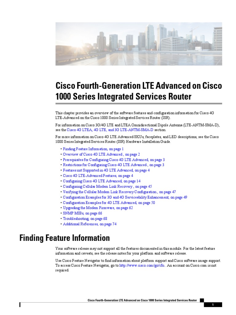 Cisco 1100 Series SWCFG Chapter 01011 PDF | PDF | High Speed Packet Access | 4 G
