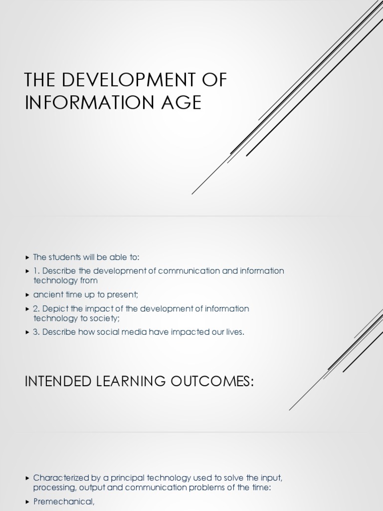 The Development of Information Age | PDF | Internet | Computer Data Storage