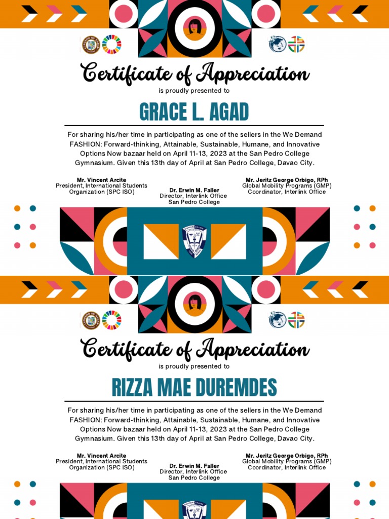 Certificates With Name | PDF