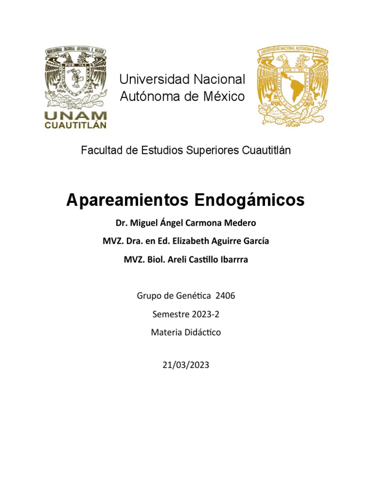 Estimación del Coeficiente de Endogamia | PDF