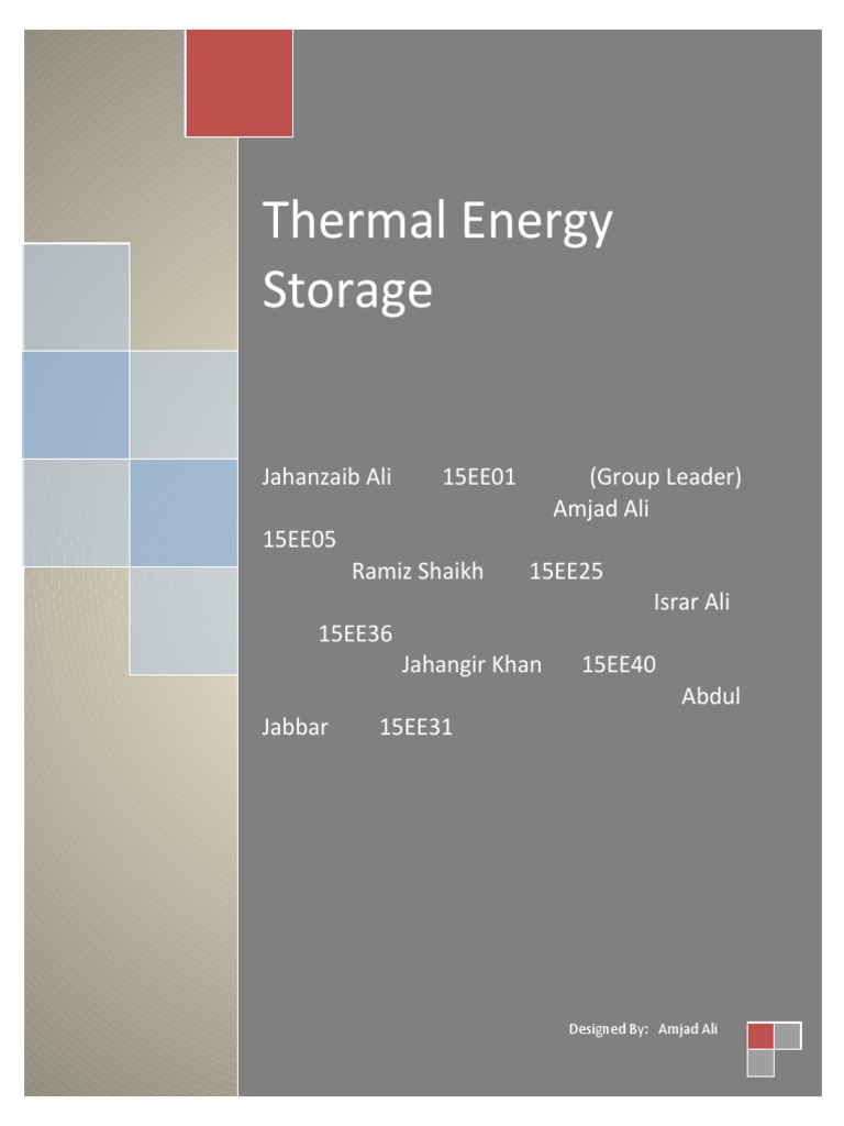 Thermal Storage | PDF | Energy Storage | Latent Heat