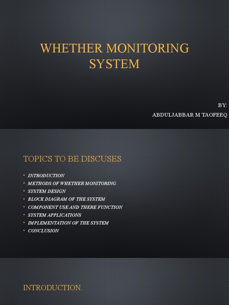 Weather Monitoring System Overview | PDF | Weather | Weather Forecasting