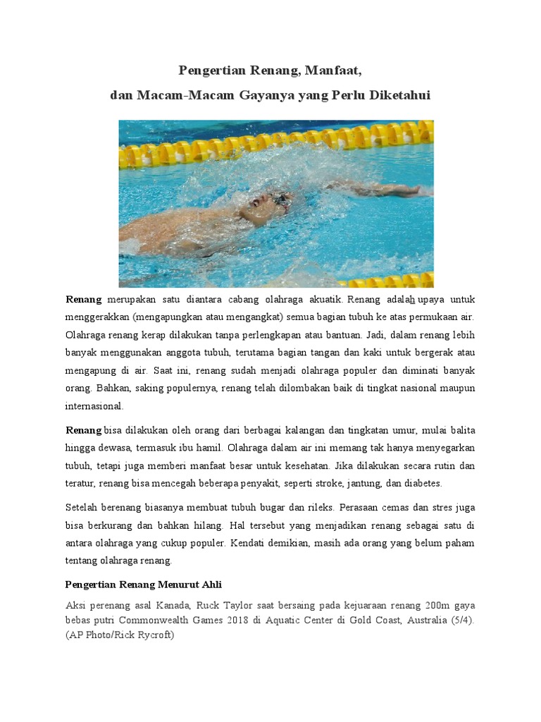 Kliping Renang | PDF