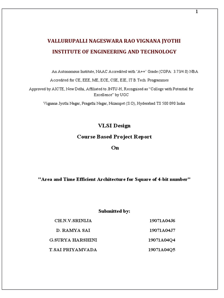 VLSI Course Based Project Report Batch-2 | Download Free PDF | Computer Science | Computing