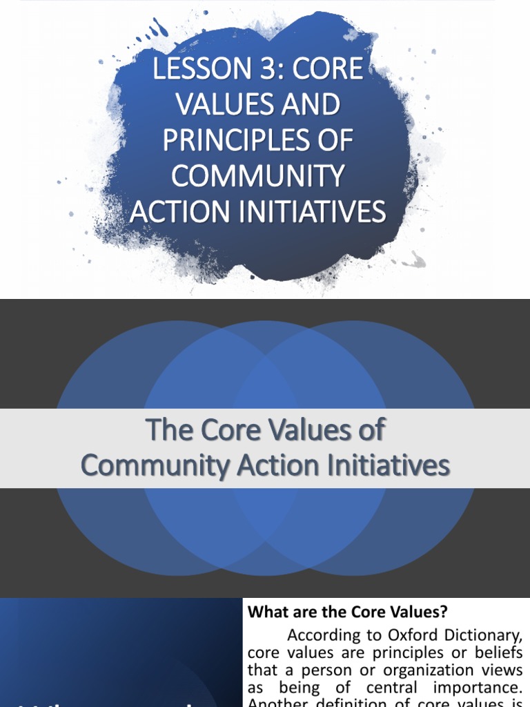 Core Values of Community Action Initiatives | PDF | Social Equality ...