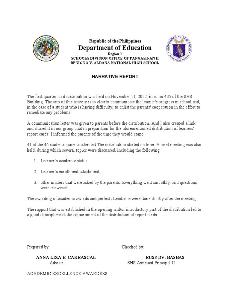 First Quarter Card Day 22 23 | PDF