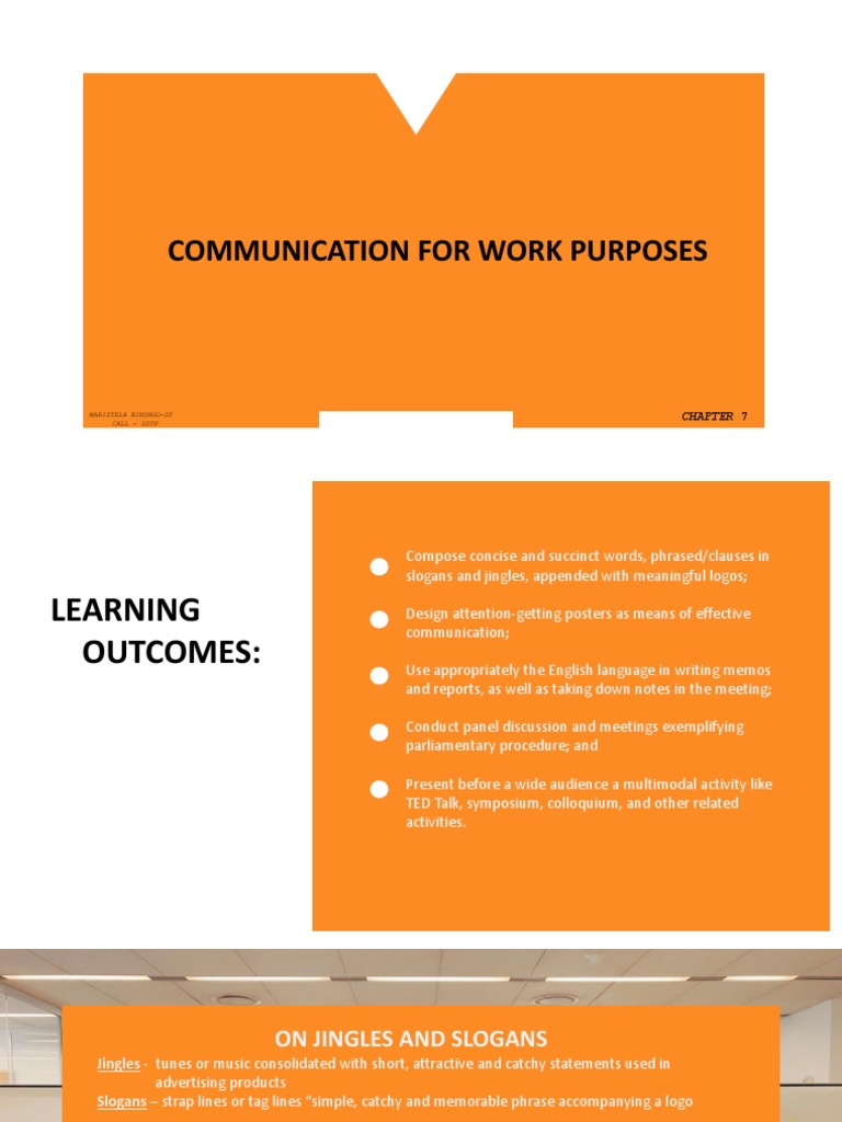 Chapter 7 - Communication For Work Purposes PDF | Download Free PDF ...