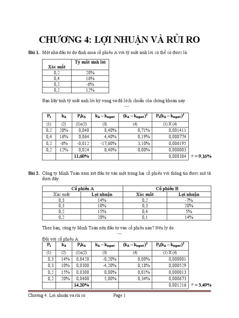 Bai Giai Chuong 4 | PDF