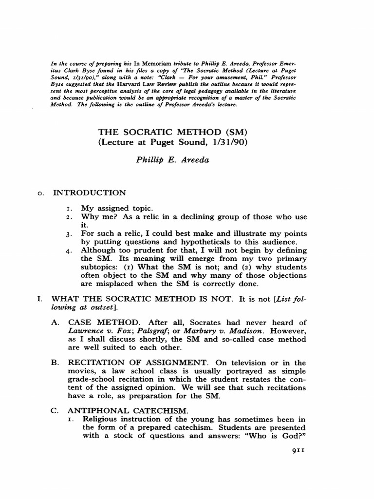 Areeda-Socratic Method | PDF