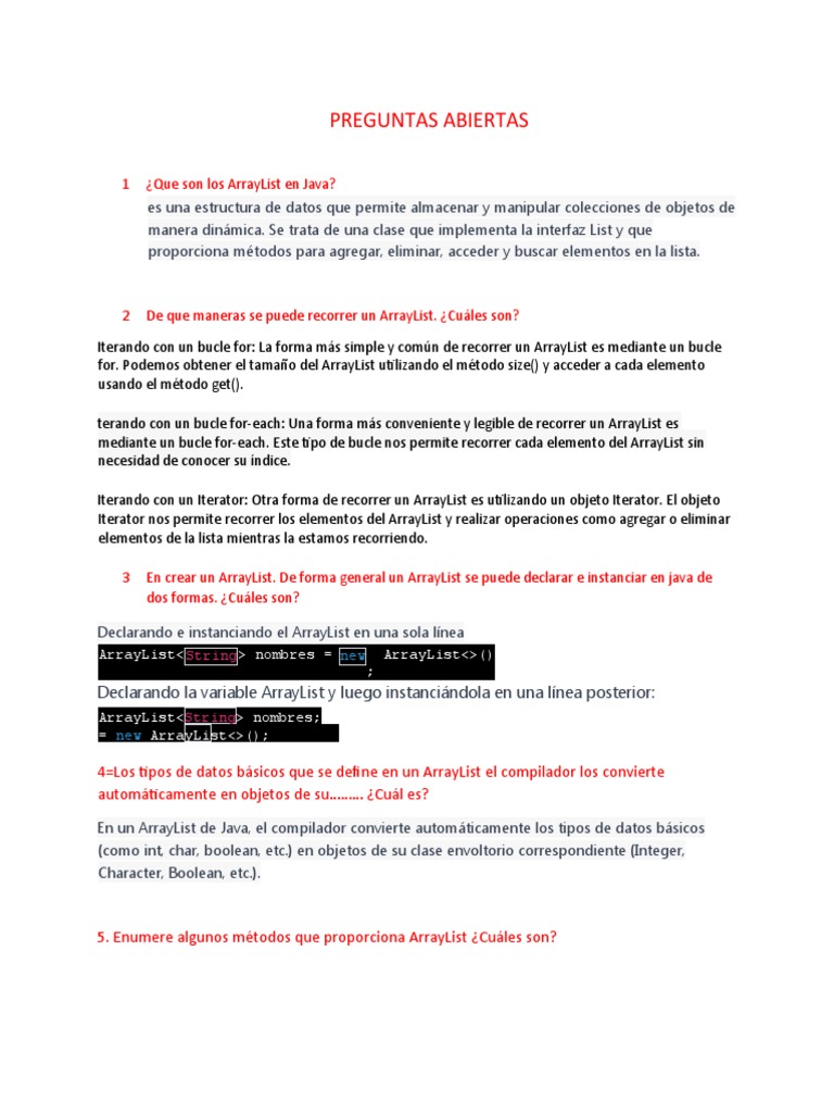 Guía Completa sobre ArrayList en Java | PDF | Objeto (informática) | Java (lenguaje de programación)