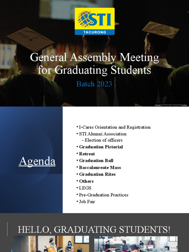 General Assembly Meeting For Graduating Students Tacurong | PDF