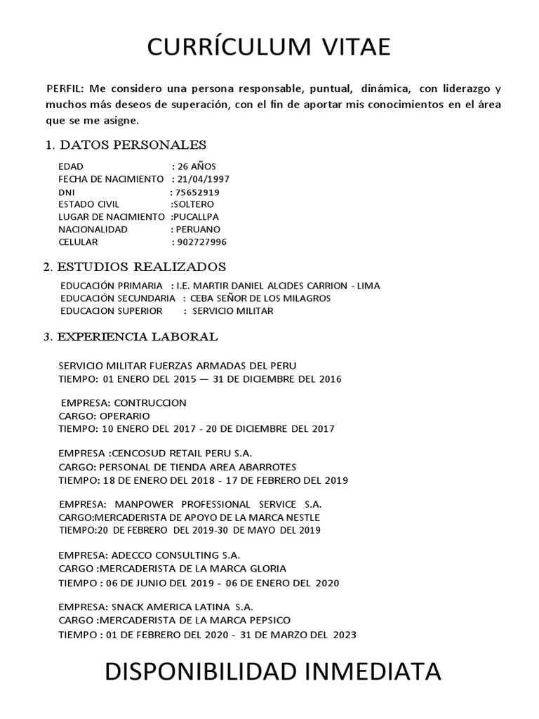 Bryan CV | PDF | Ciencias sociales