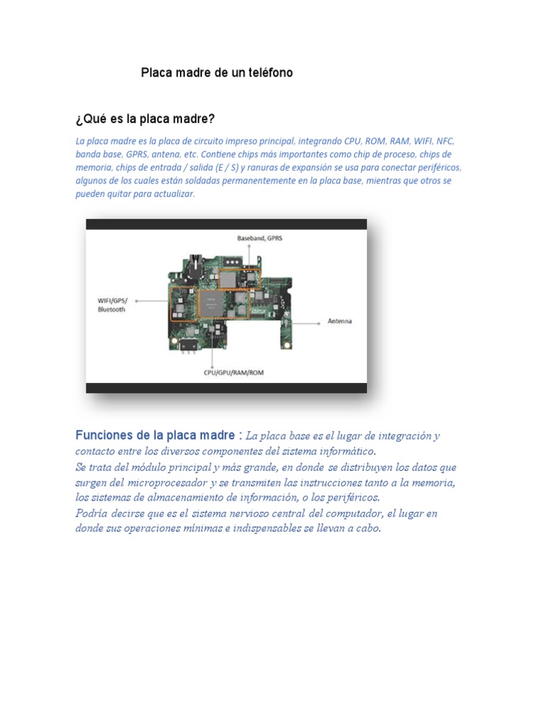 Placa Madre de Un Teléfono 203 | PDF | Unidad Central de procesamiento ...