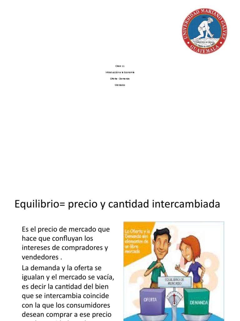 Clase 11 Inroducción A La Economía | PDF | Mercado (economía) | Precios