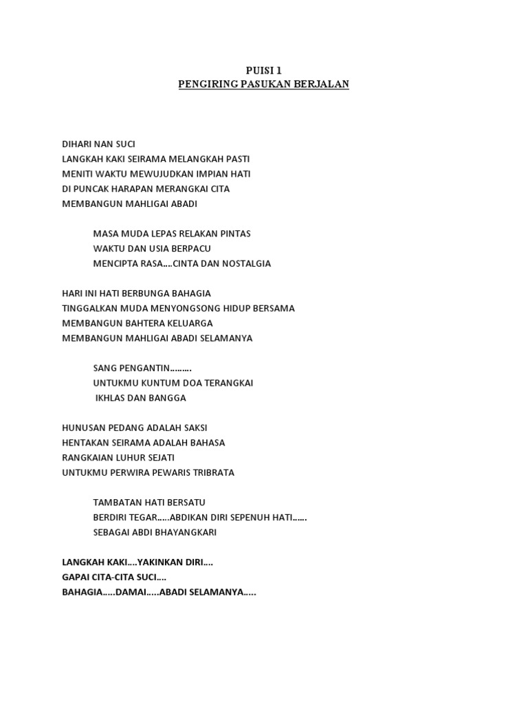 PUISI PEDANG PORA 1 (Fix) | PDF