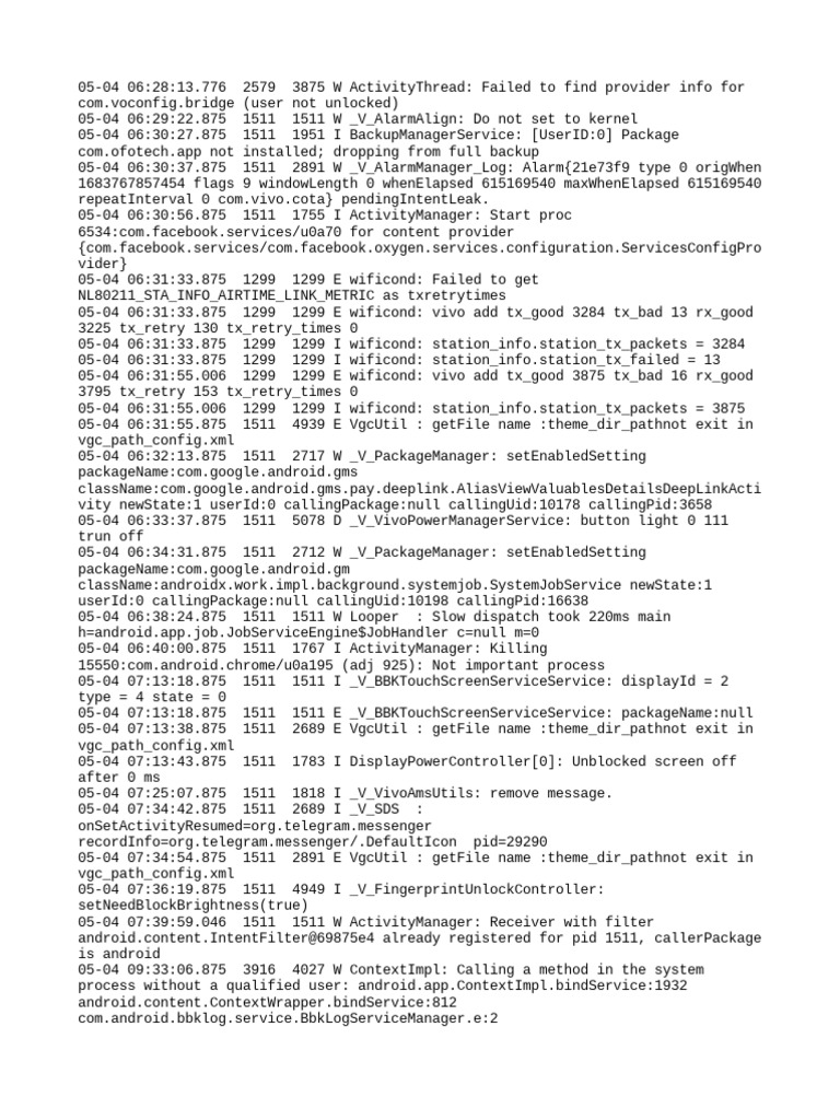 Android System Log Analysis | PDF | Computing | Software