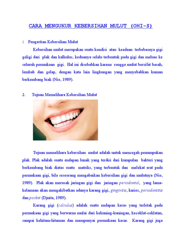 MENGUKUR KEBERSIHAN MULUT | PDF