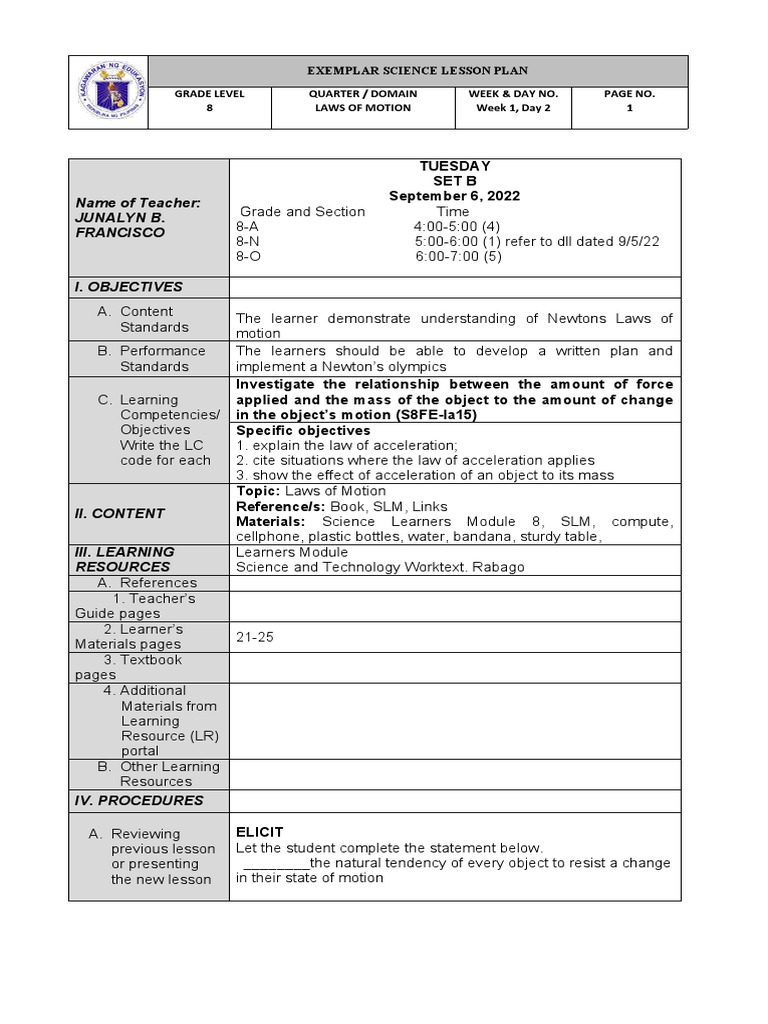 DLL Acceleration | PDF | Lesson Plan | Teaching