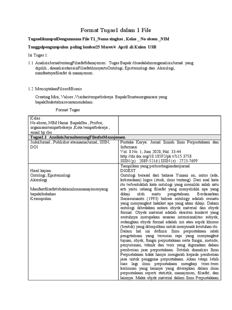 Format Tugas Creating Business Philosophi | PDF | Ilmu Sosial