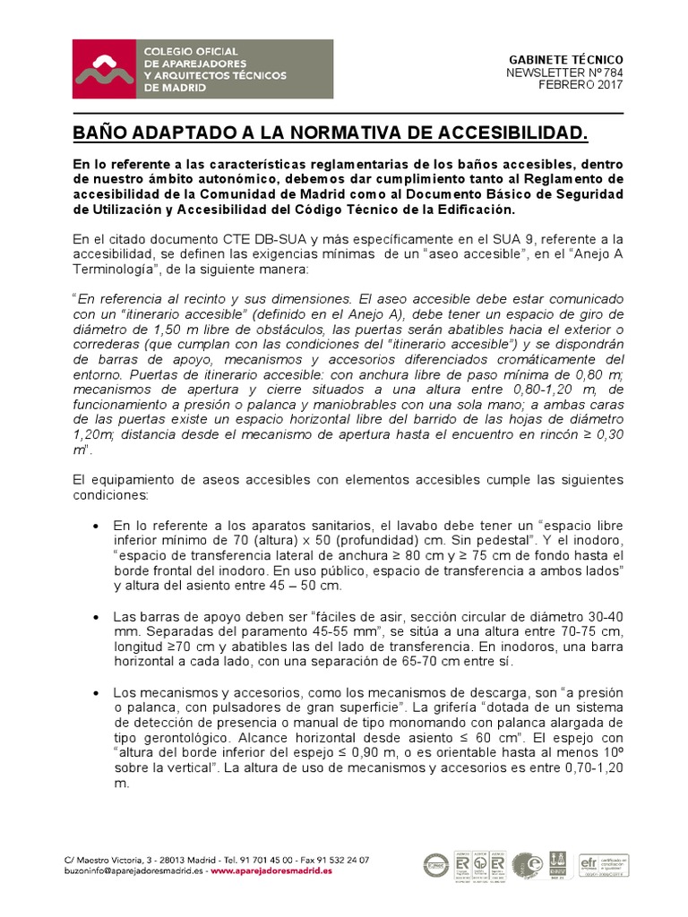 GT784 - Baño Adaptado - COAATM | PDF | Baño