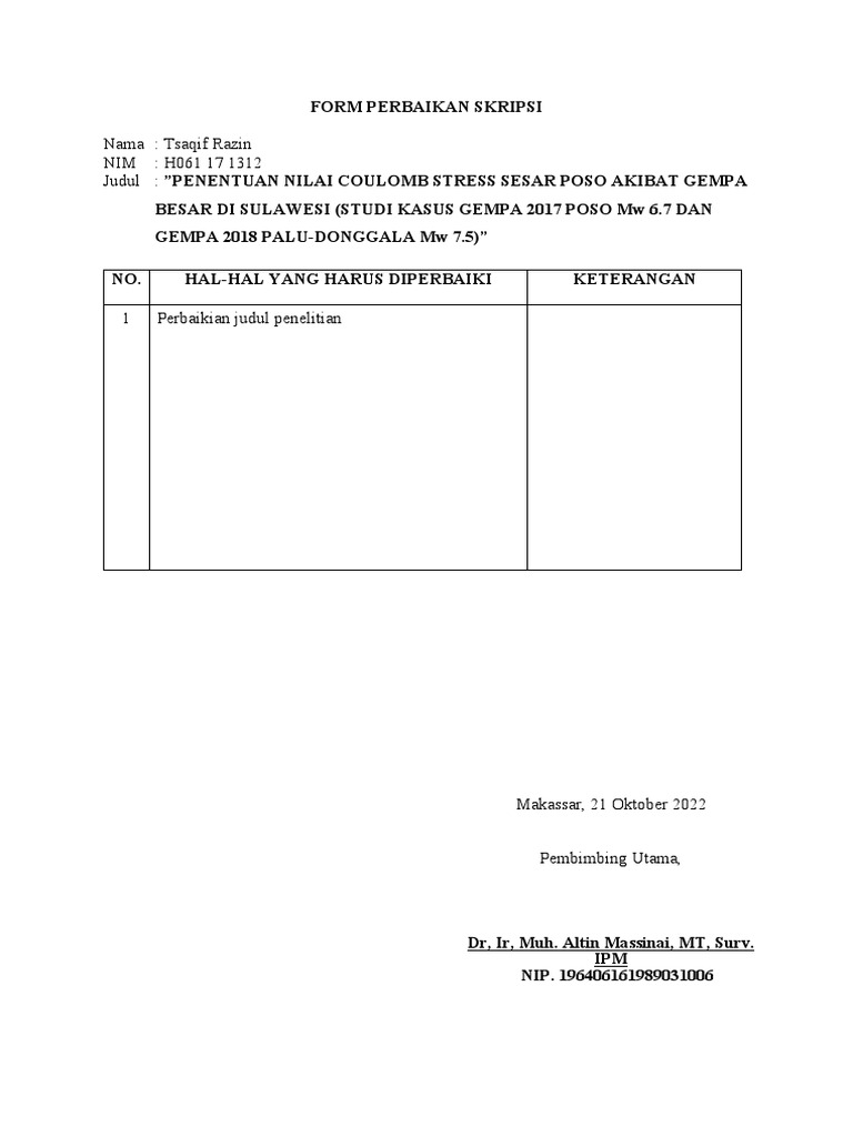 Koreksi Perbaikan Pembimbing Penguji | PDF