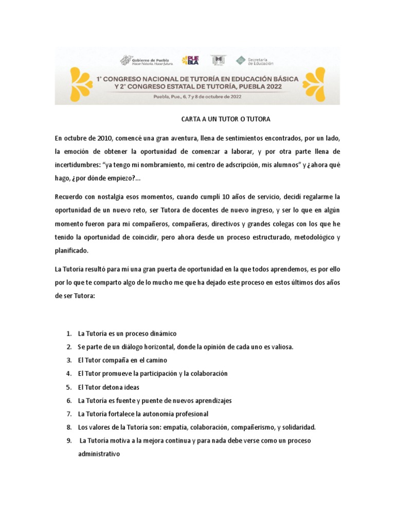 CARTA A UN TUTOR O TUTORA_sesión1.pdf | PDF
