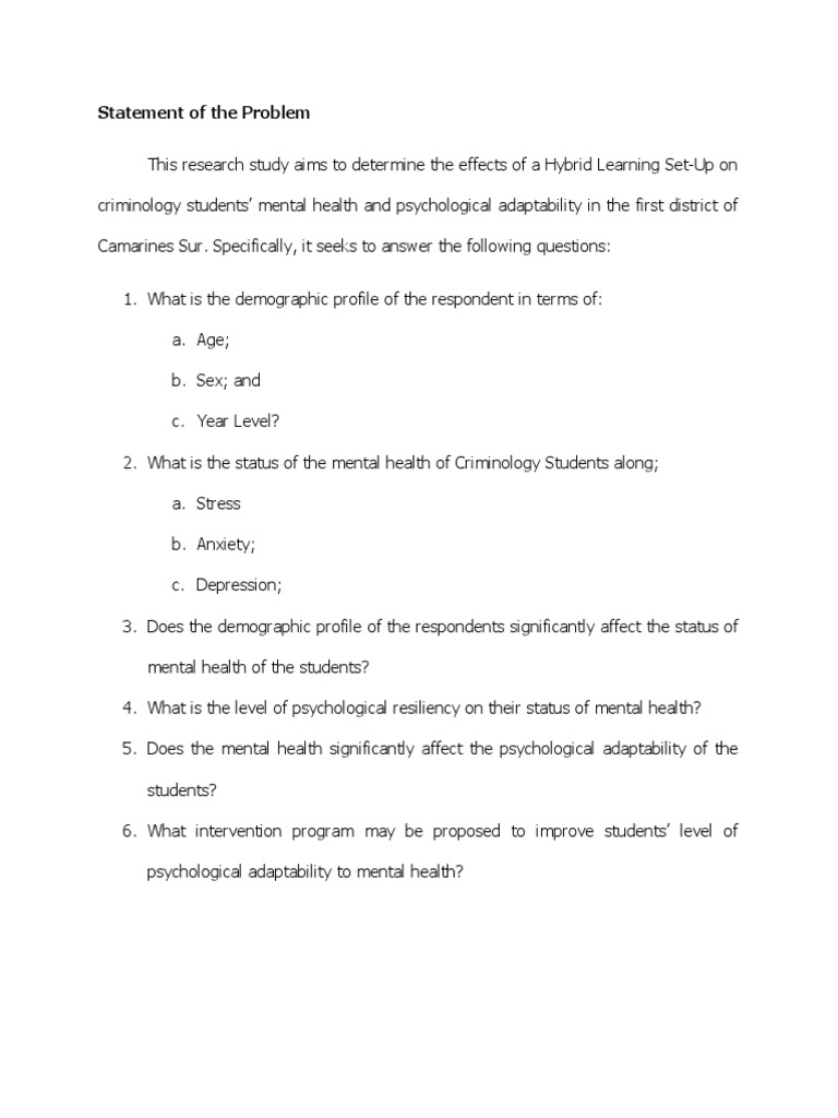 Final Questionnaire in Masteral | PDF | Mental Health | Anxiety