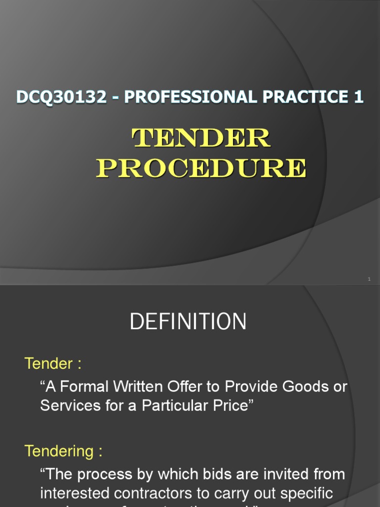 Construction Tendering Guide | PDF | Negotiation | Business
